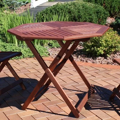 Sunnydaze Decor Sunnydaze Outdoor Meranti Wood Folding Octagon Patio ...